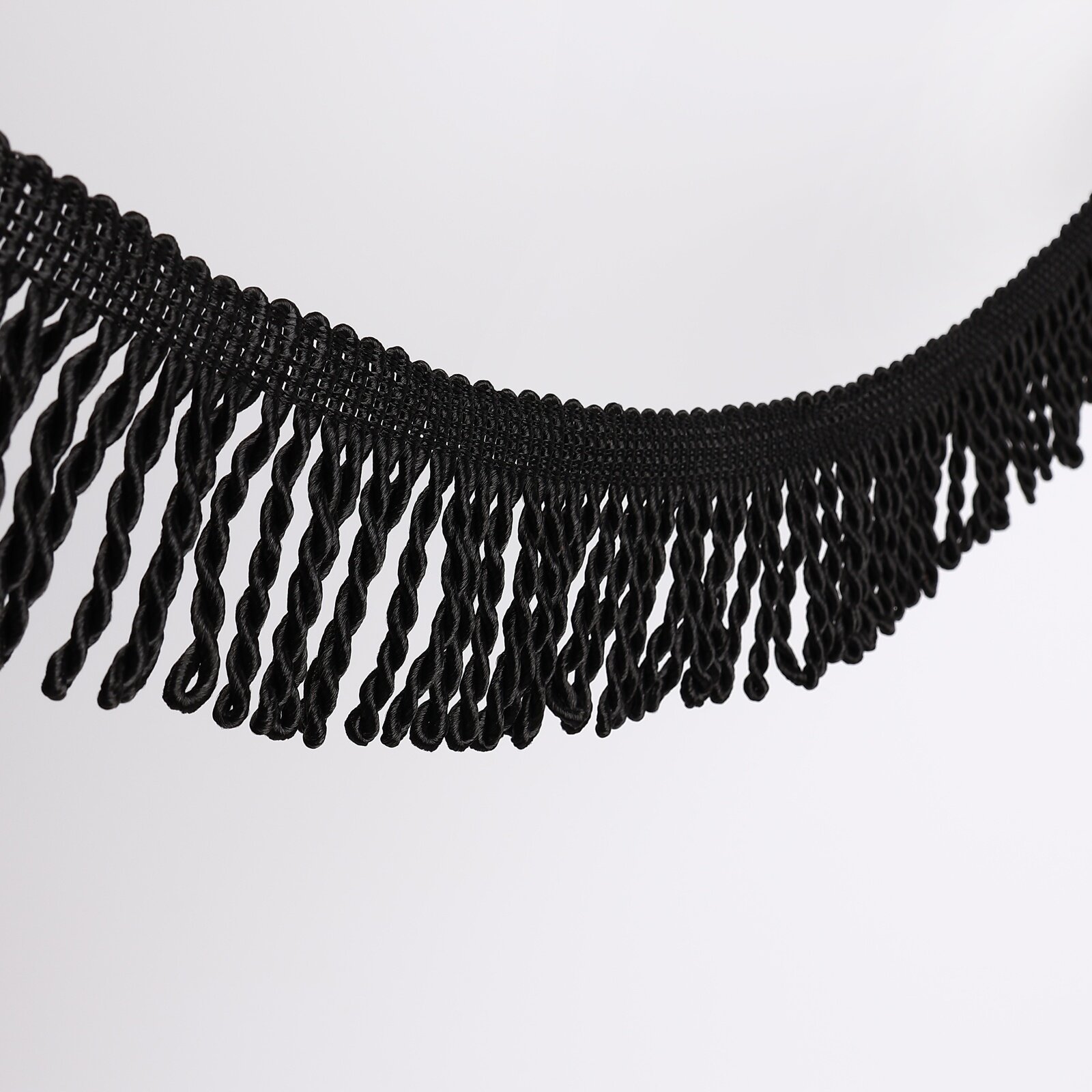 Тесьма декоративная «Бахрома», 55 мм, 10 ± 0,5 м, цвет чёрный, 10480581