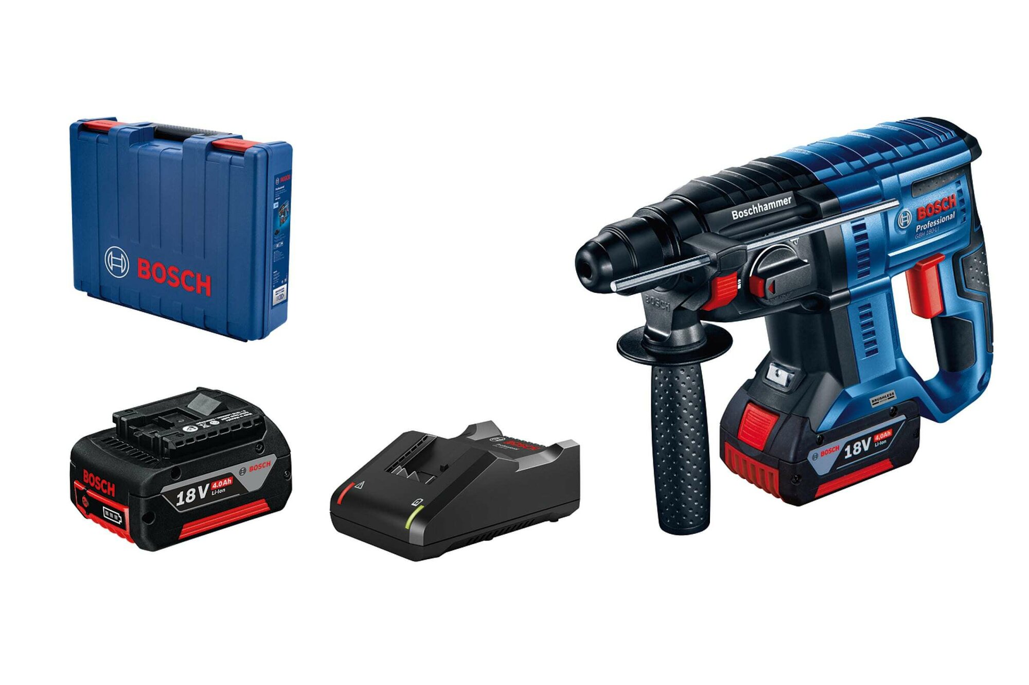 Аккумуляторный бесщеточный перфоратор Bosch GBH 180-LI с 2 АКБ и ЗУ