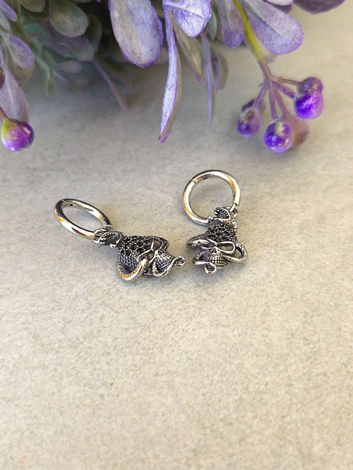 Серьги-трансформеры, фианит