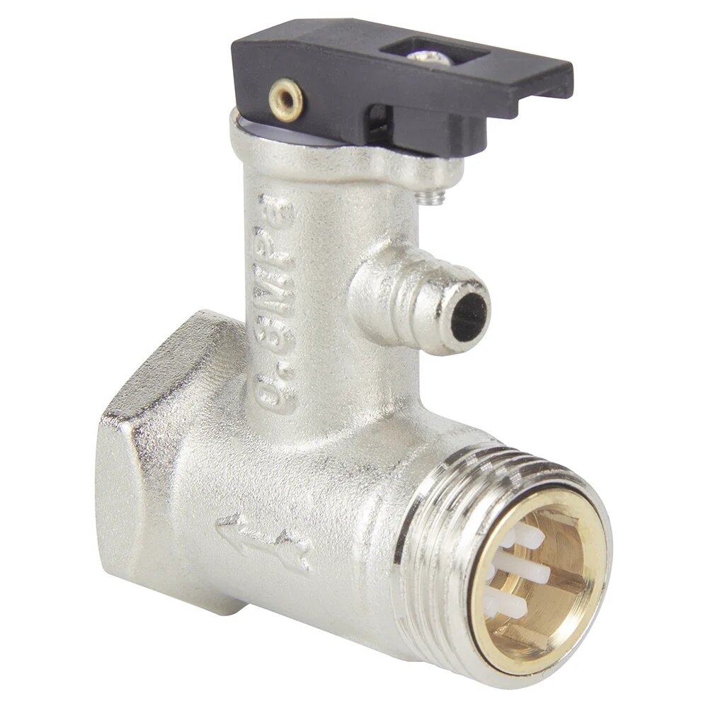 Клапан предохранительный для бойлера TEBO с ручкой cпуска 8 бар ВН/НАР 1/2" T-АБ.402.12. ЧР. CN