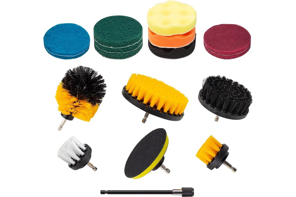 Forcekraft Щетки сменные для уборки, химчистки, набор 17 предметов FK-CBK-05(60346)