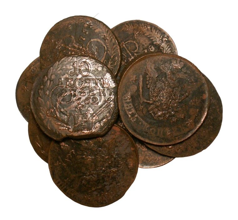 10 копеек 1762 Барабаны, перечекан на оригинале, медь 1 штука т/н сувенирная копия монеты, нумизматика, деньги для коллекции