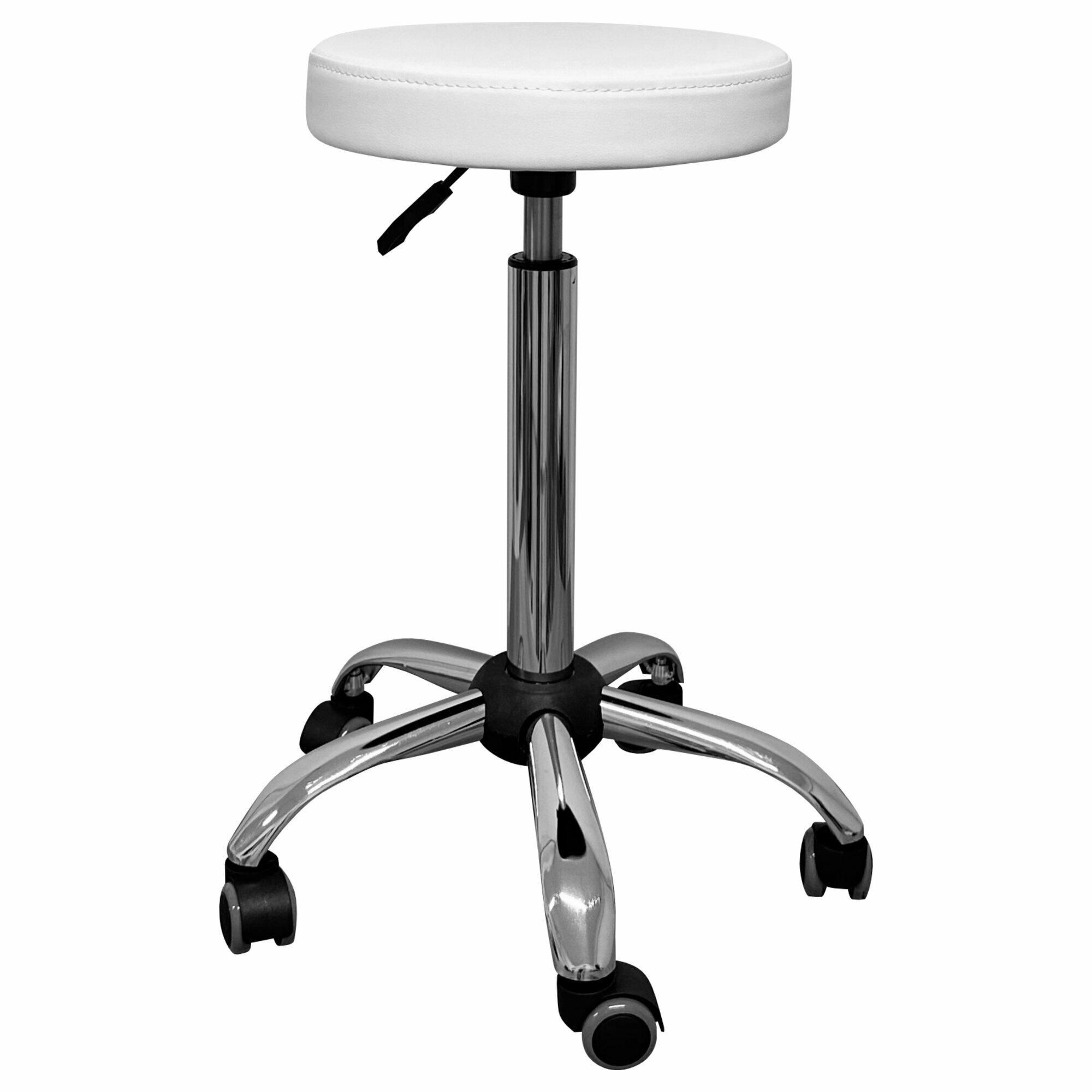 Стул с круглым сиденьем на металлическом основании высокий