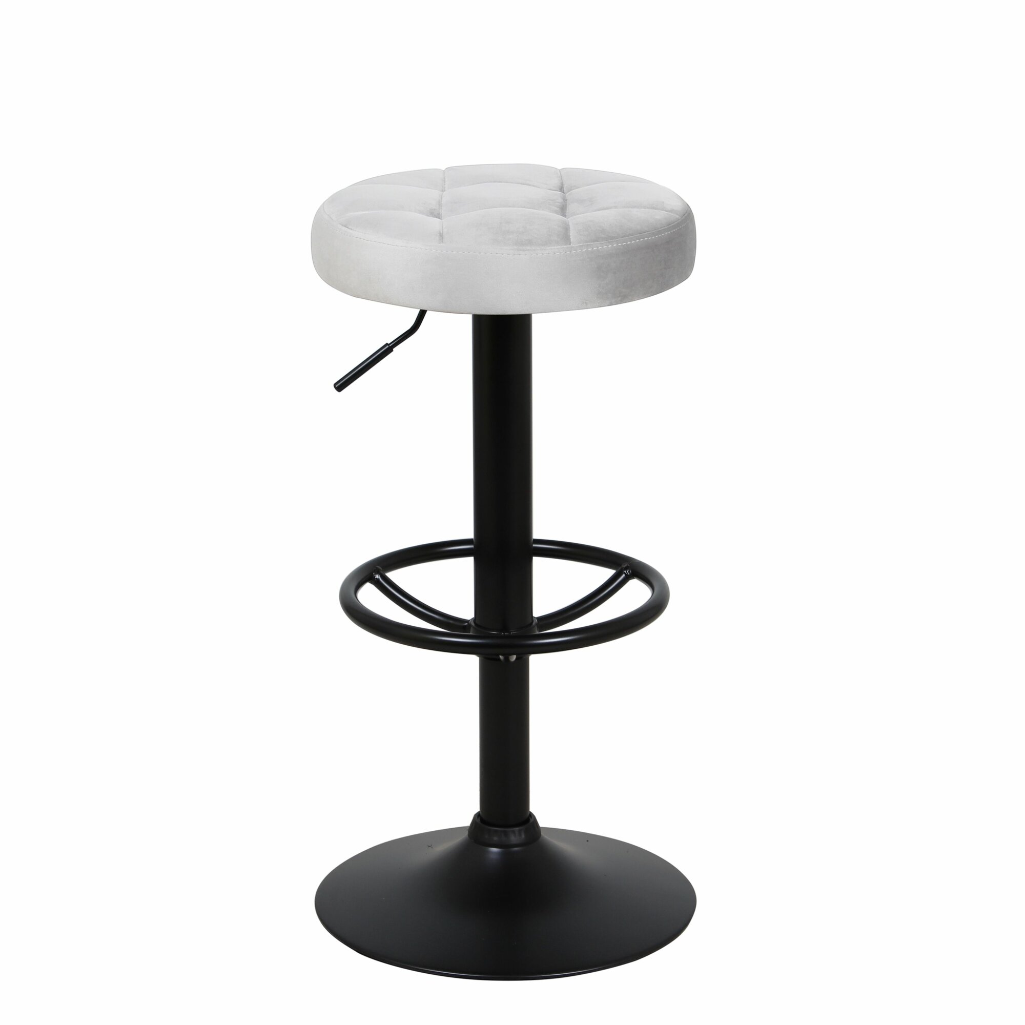 Круглый барный табурет с премиальным микровелюром, регулируемый по высоте, вращающийся, Спутник (оригинал)