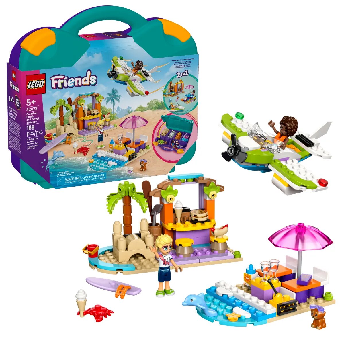 Конструктор LEGO Friends Креативный пляж в дорожном чемодане 42672