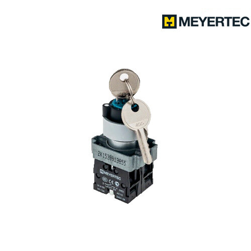 Переключатель с ключом, черный, 3 полож. 2NO, фикс, 1 выемки, мет. MTB2-BGZ133