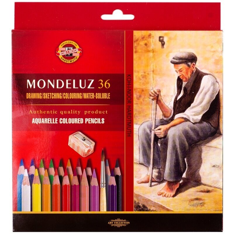 Карандаши акварельные KOH-I-NOOR "Mondeluz", 36 цвета, заточенные (3712036003KZ)