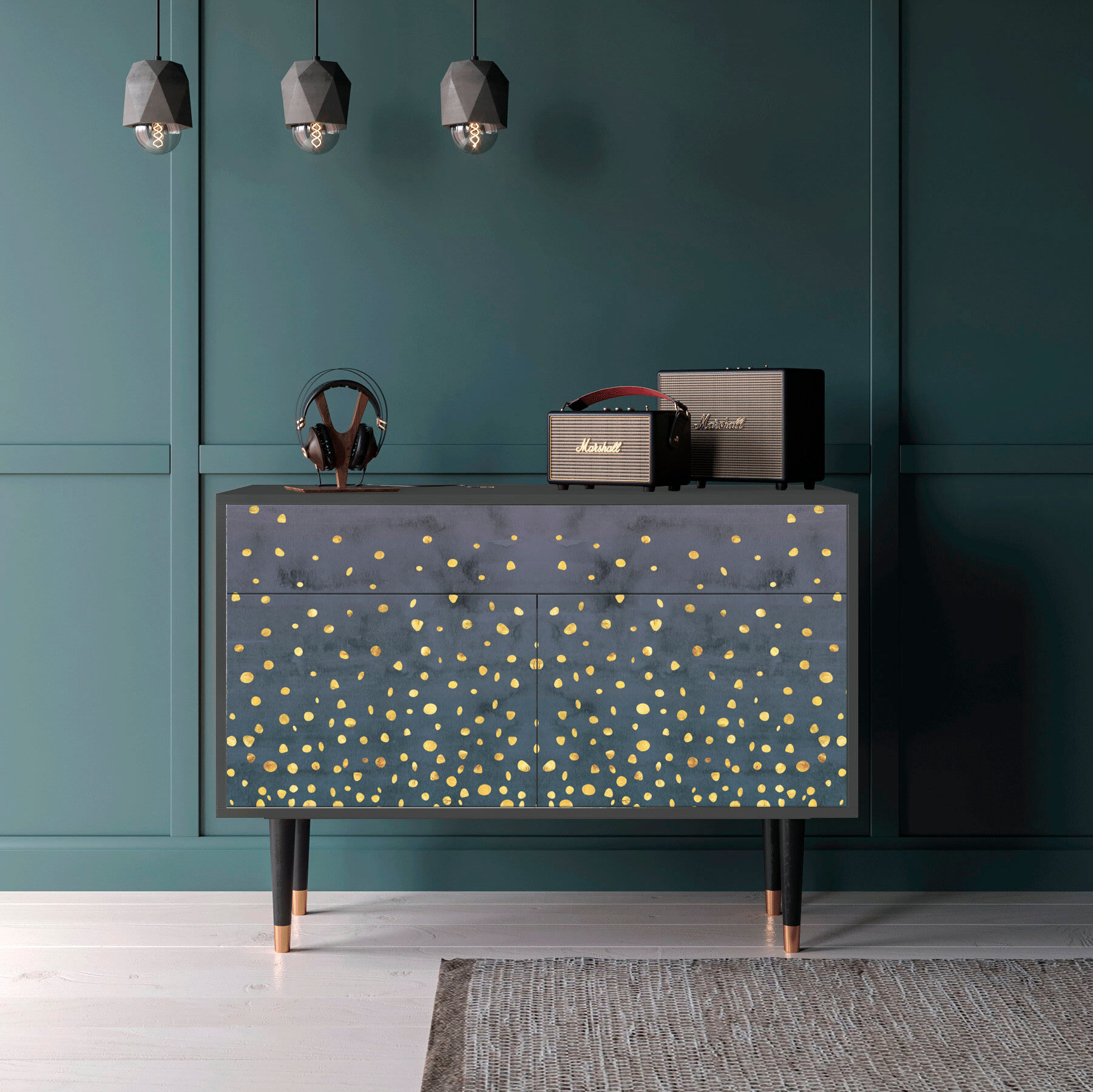 Комод - STORYZ - BS4 Foggy Lights, Размер - 115 x 85 x 48 см, Цвет корпуса - Антрацит