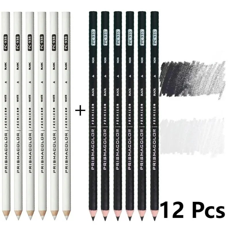 Prismacolor Premier набор карандашей 12 шт, черный, белый