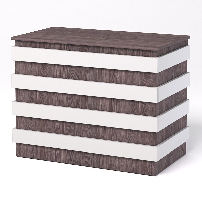 Тумба №2 для витрин "сладость" шириной 900мм, Ясень Анкор и Белый U31105-1