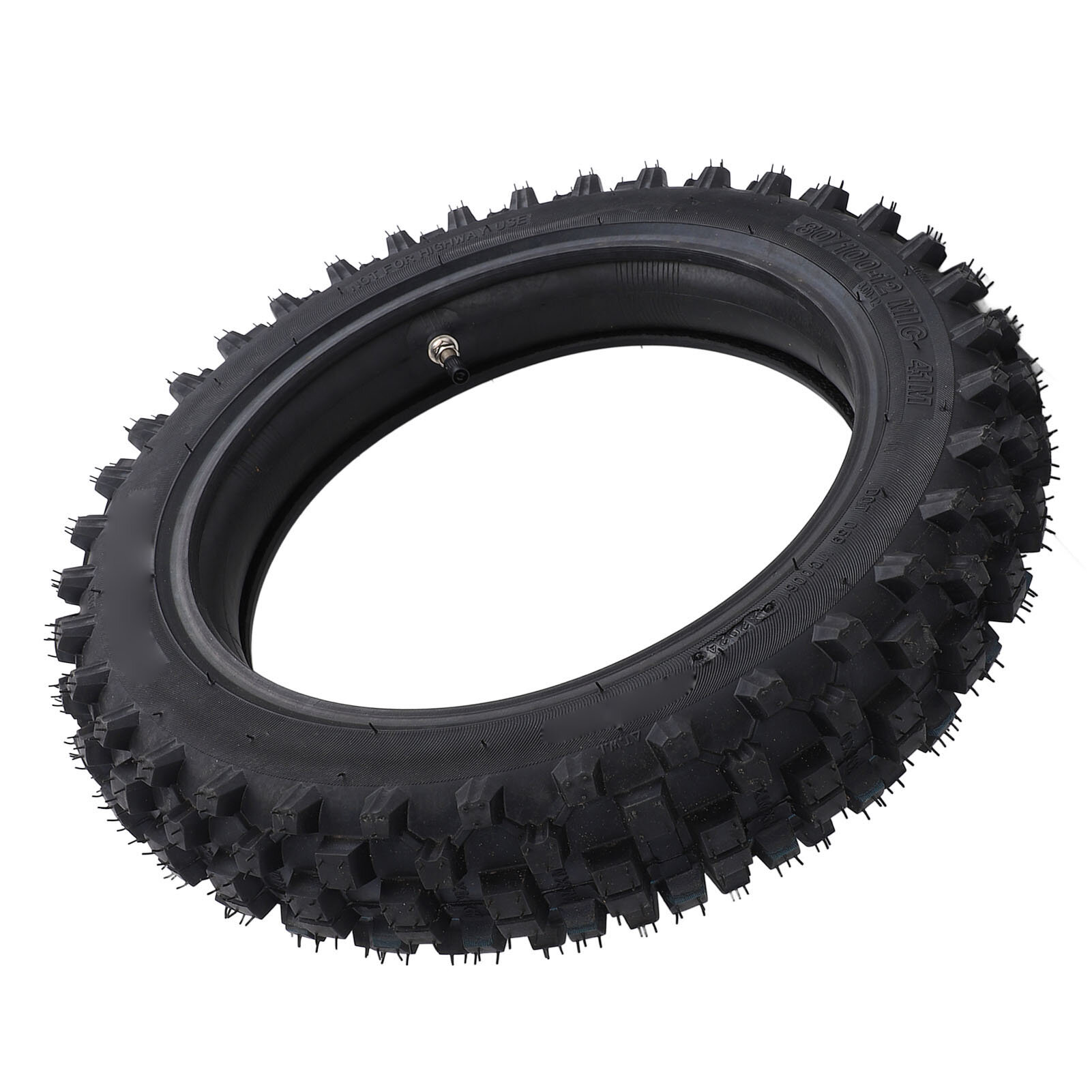 3.00-12 80/100-12 Off Road Motorcycle Tire and 90/100-12 Inner Tube Kit with TR87 Straight Valve Stem for 12in Rims Mini Dirt Bikes Front Rear Wheels