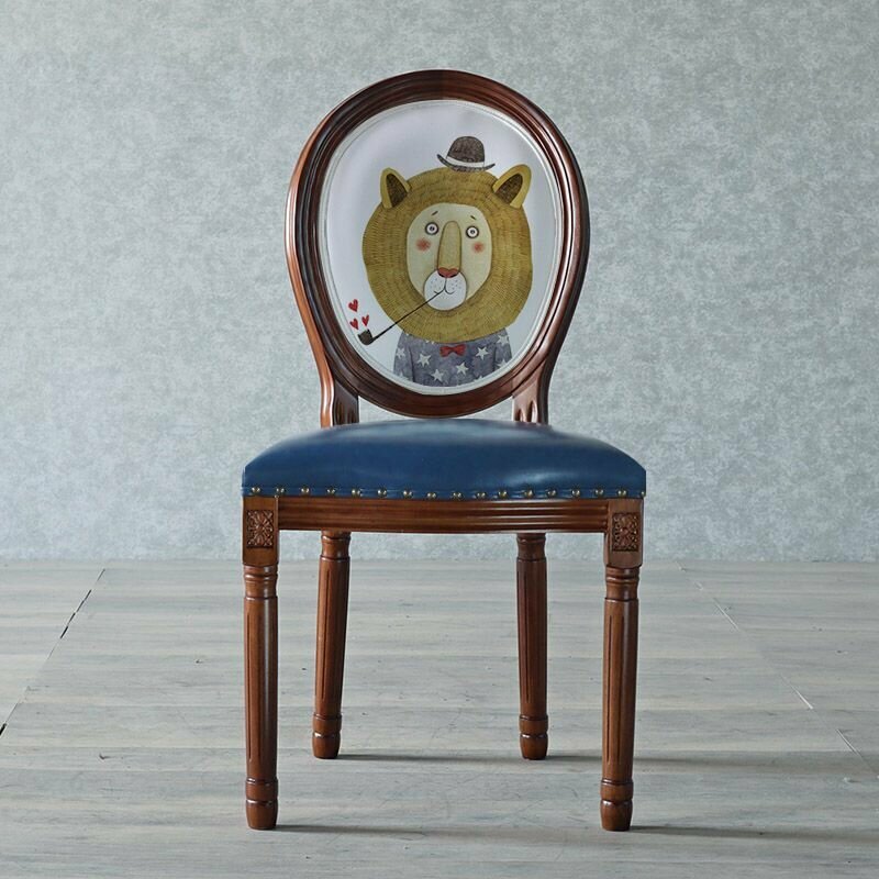 Обеденный стул в европейском стиле ретро из массива дерева, модное и простое кресло со спинкой в американском ресторане отеля