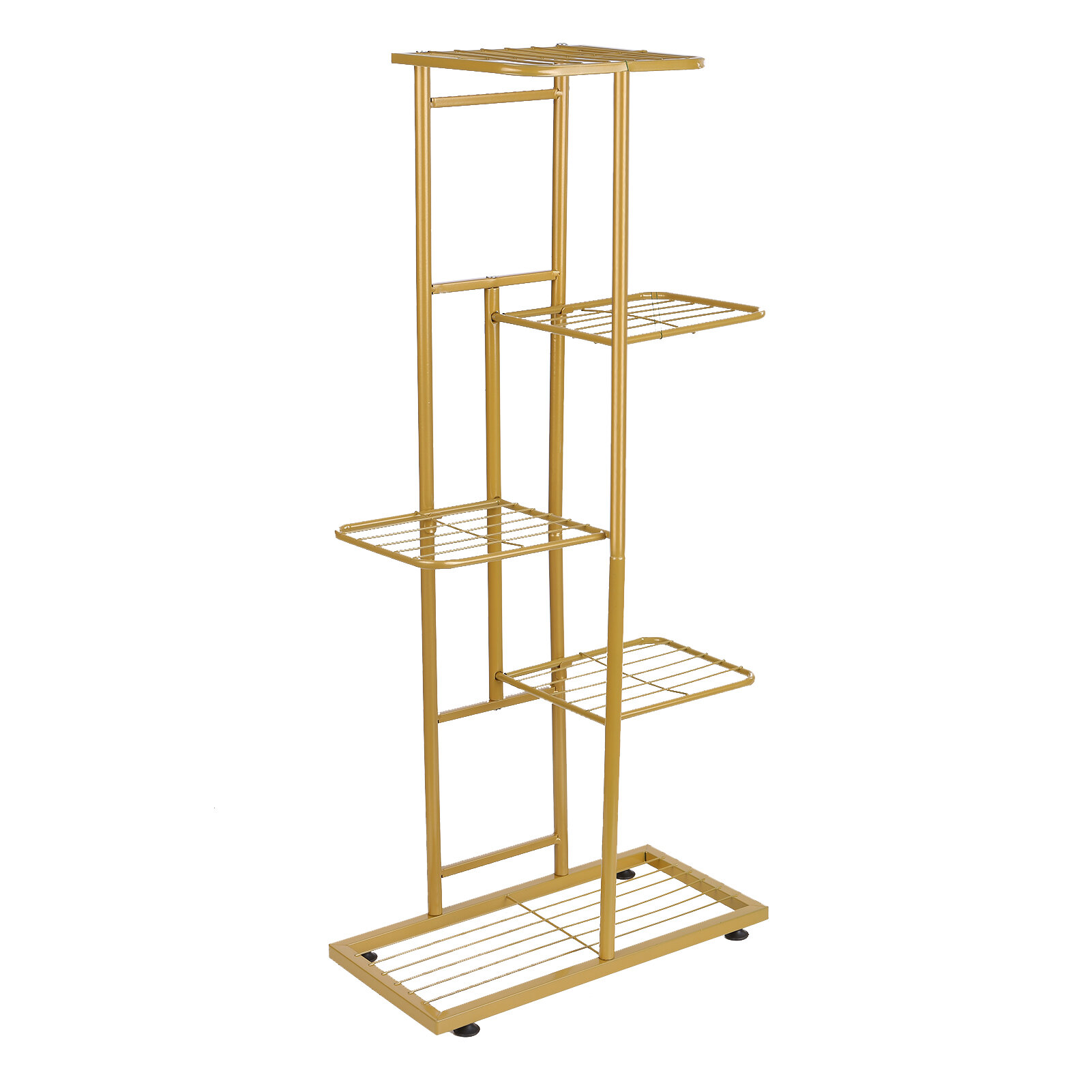 Трафарет для цветочных горшков 5-тиэтажный стеллаж для растений Plant Stand Potting Ladder Planter Stand Heavy Duty Storage Shelving Rack для горшковых растений металл белый золото темно-серый размер 43*22*98см вес 1300г