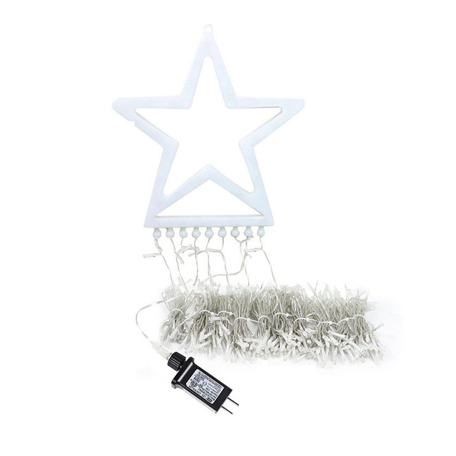 317 светодиодов, водопадная гирлянда, 8 режимов, пентаграмма, декоративная елочная гирлянда, подвесная гирлянда для свадьбы, вечеринки, двора, сада, патио.