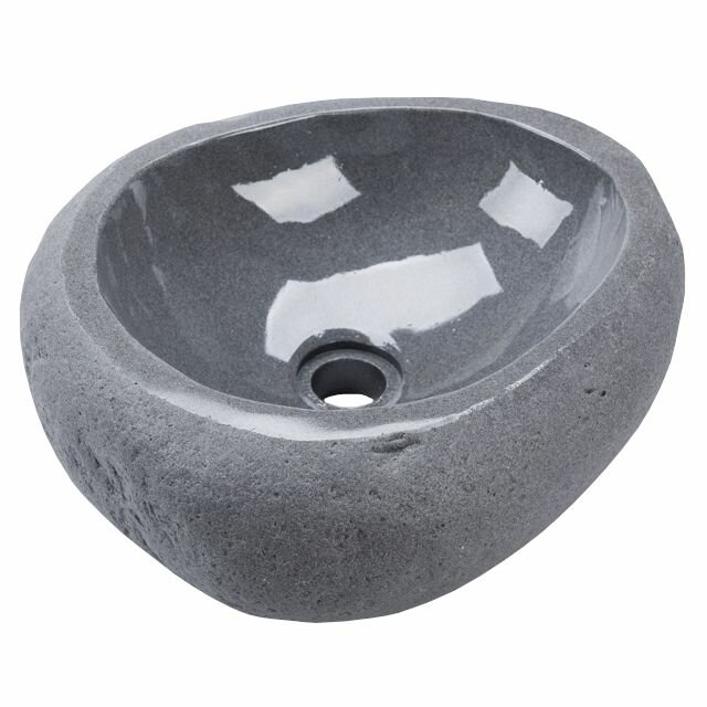 Раковина накладная VITARTA "Stone", 44x37x14,5cм, круг, графит