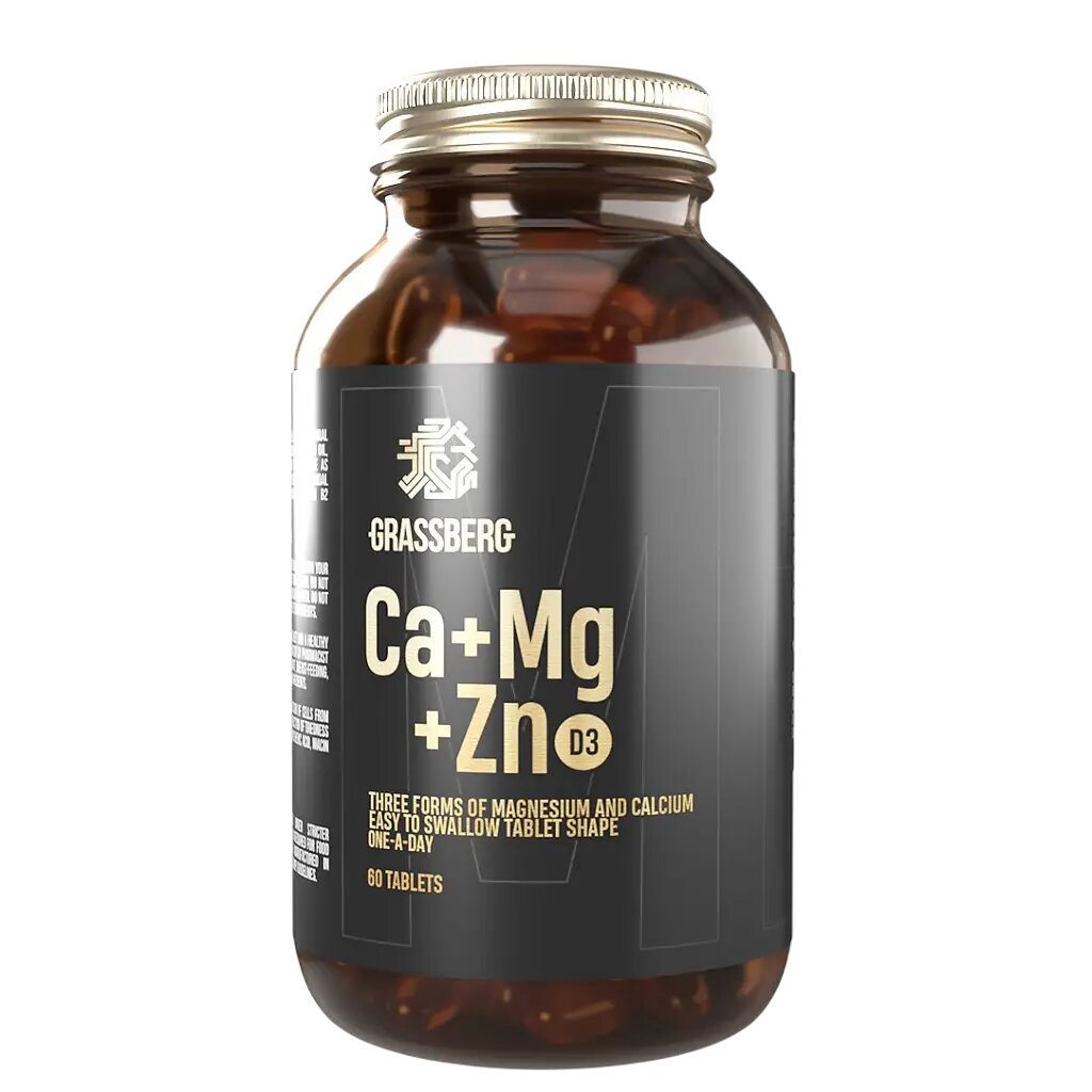 Грассберг Кальций+магний+Цинк/Grassberg Ca + Mg + Zn таблетки массой 1622 мг 60 шт