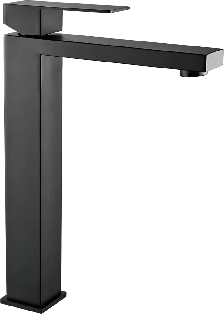 Смеситель для раковины Shevanik S7011H черный, матовый, кран для ванной в раковину, из нержавеющей стали, рычажный, с керамическим картриджем