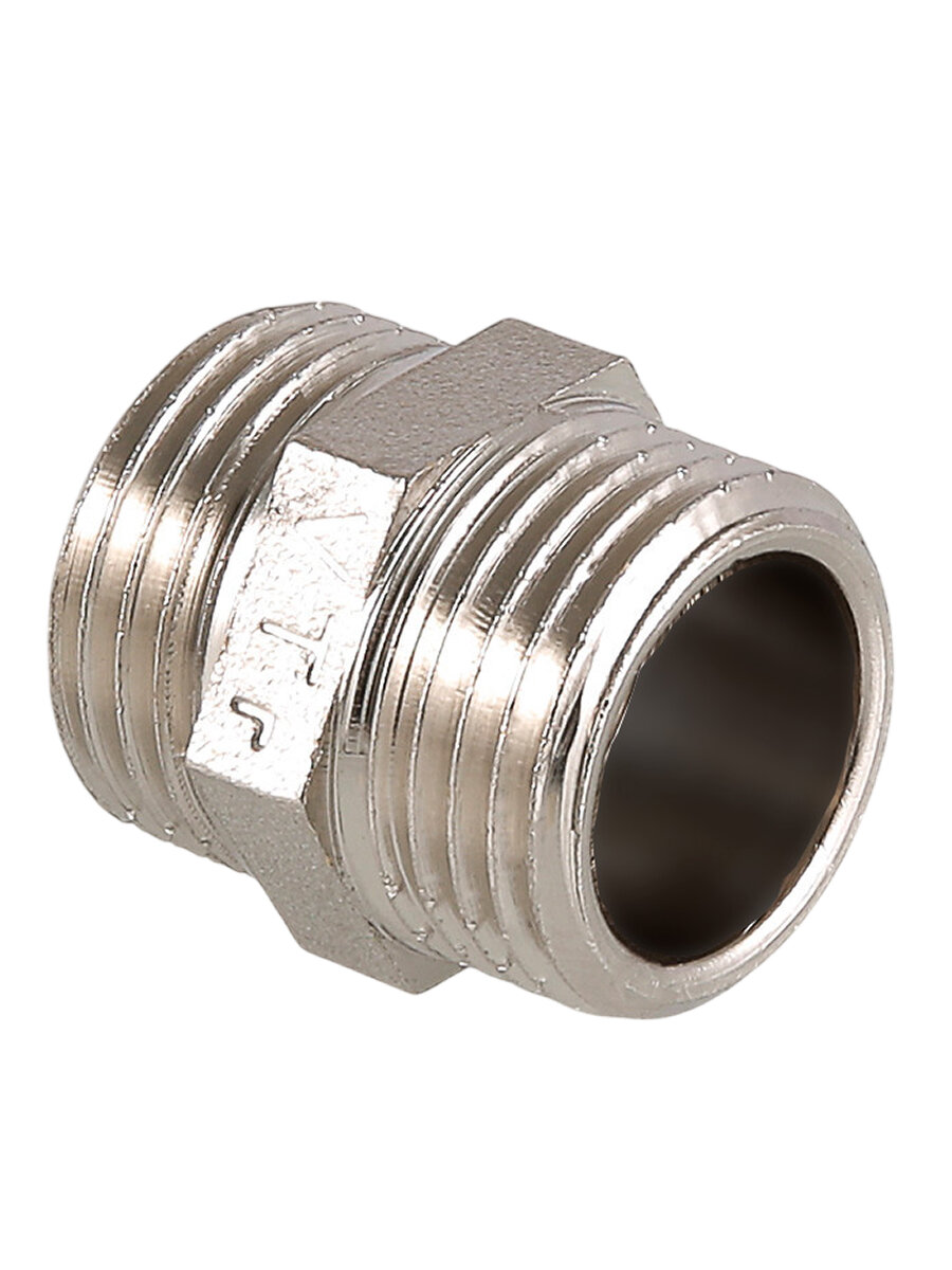 Ниппель VALTEC 2" наружная резьба два дюйма, латунь никелированная VTr.582. N.0009