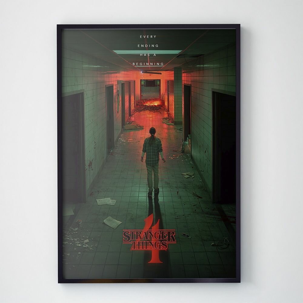 Плакат, постер Очень Странные Дела, Stranger Things на холсте, размер 21х30см