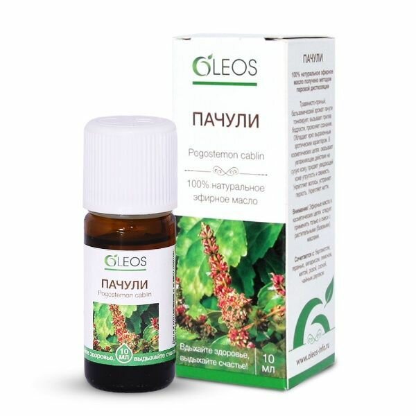 Эфирное масло Oleos "Пачули", 100% натуральное, 10 мл