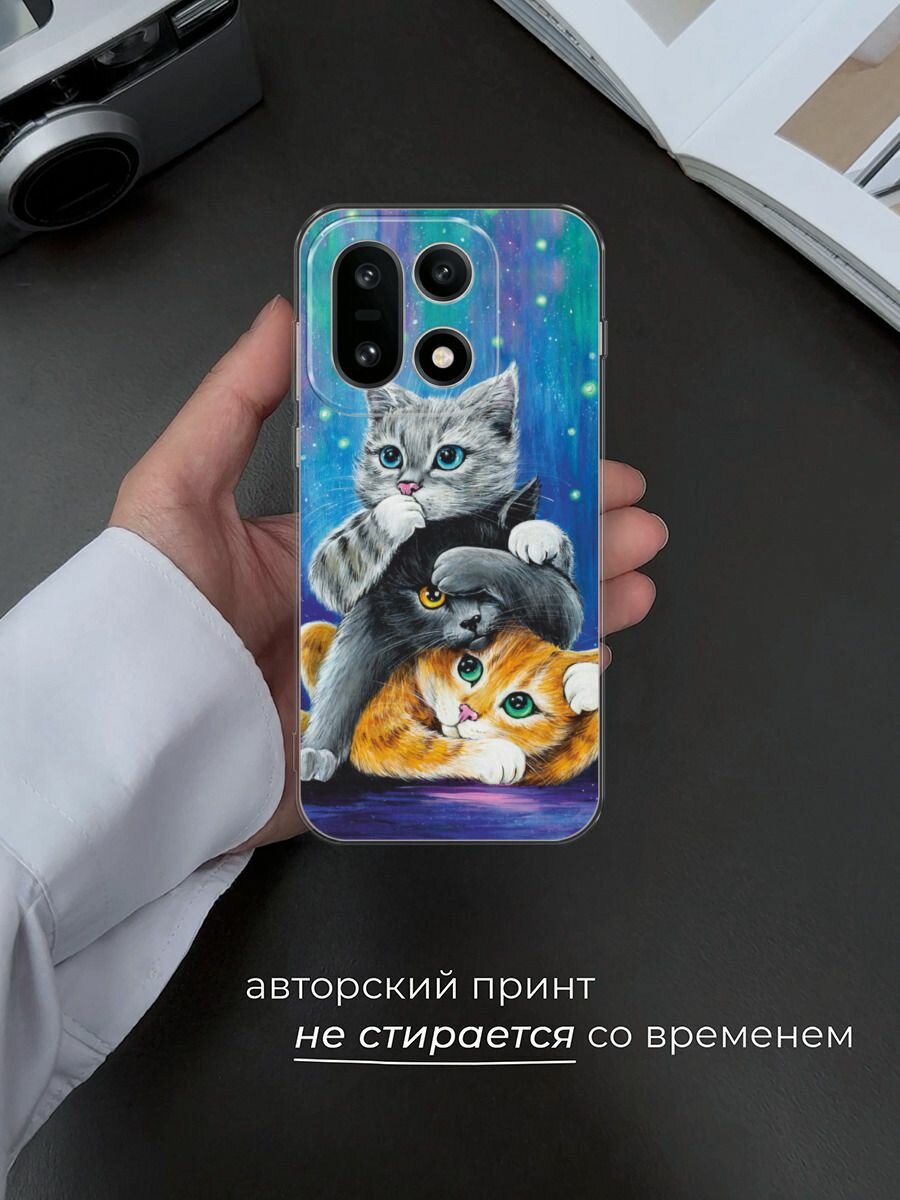 Чехол на OnePlus 15 / Ван Плас 15 с принтом Три кота рисунок — фото 1