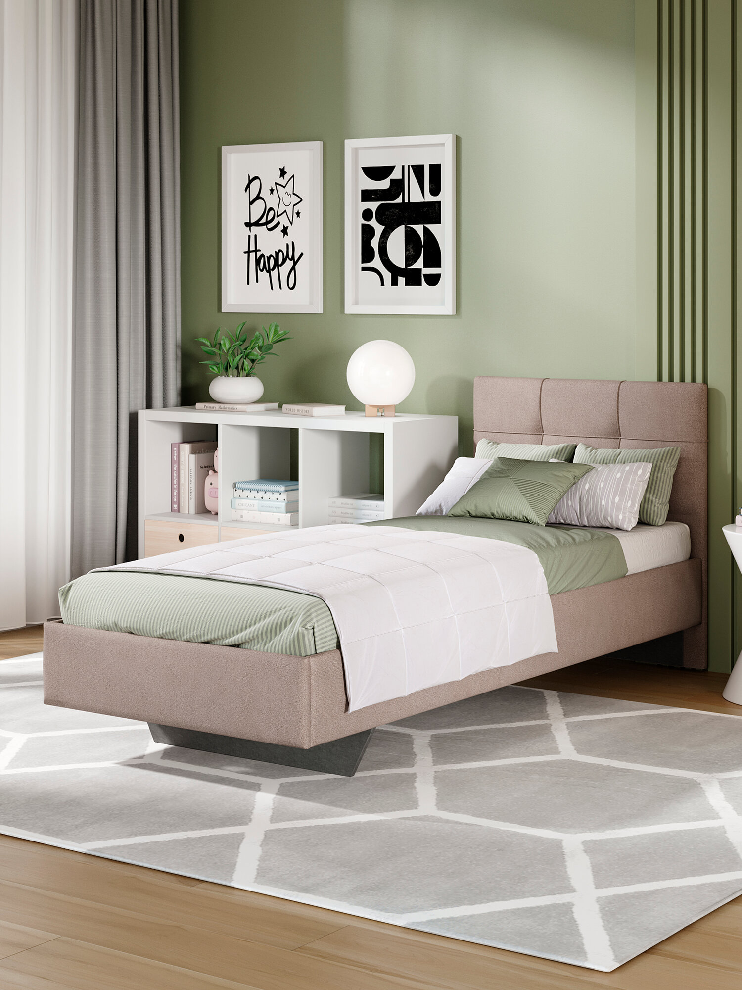 Кровать Мебель ТриЯ «Элис» Тип 1 (без подъемного механизма) Велюр ultra cashmere