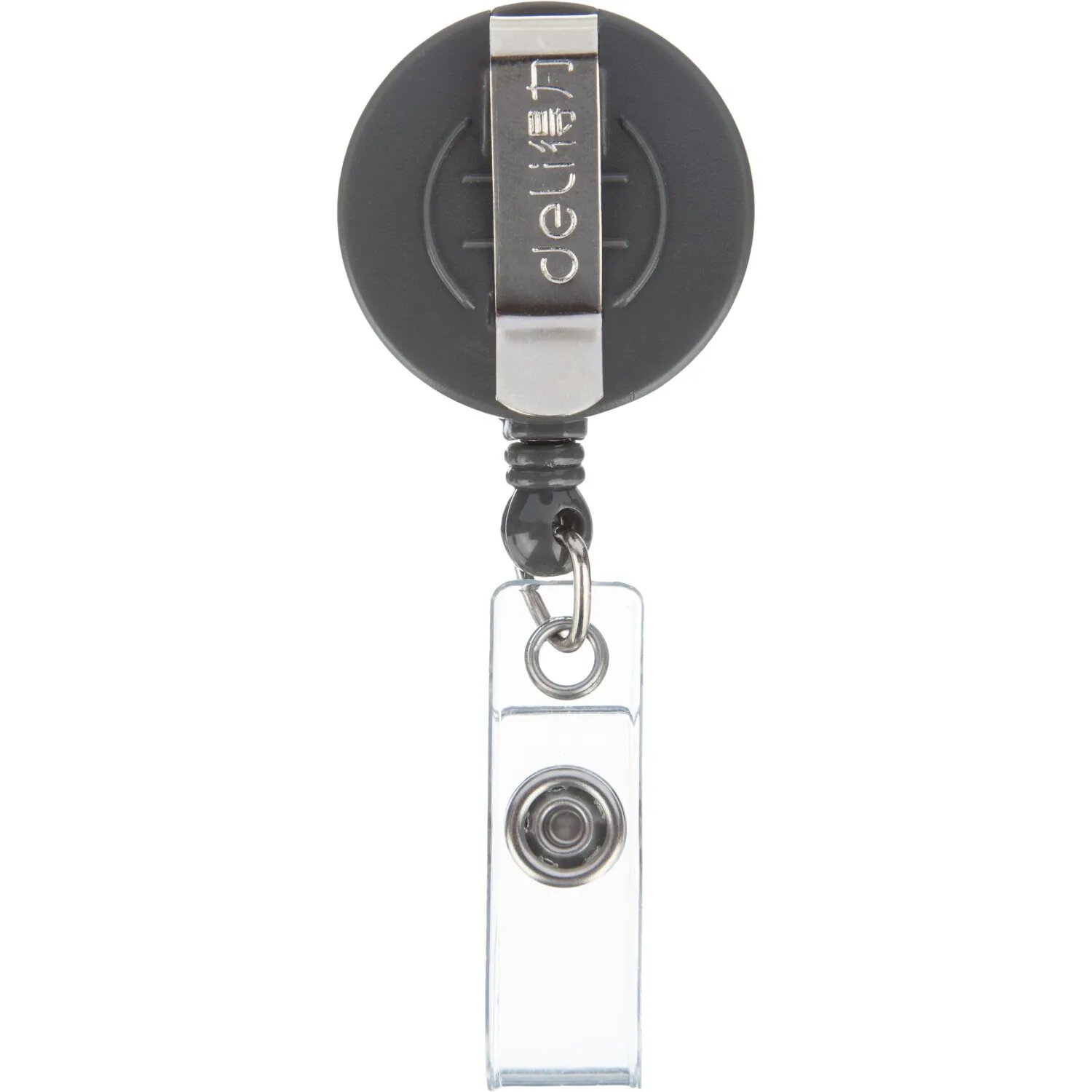 Держатель для бейджа Deli 8309 с рулеткой (без бейджа),80см, серый, 12шт/уп