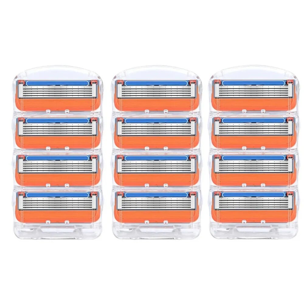 Сменные кассеты лезвия для мужской бритвы с 5 лезвиями, 12 шт