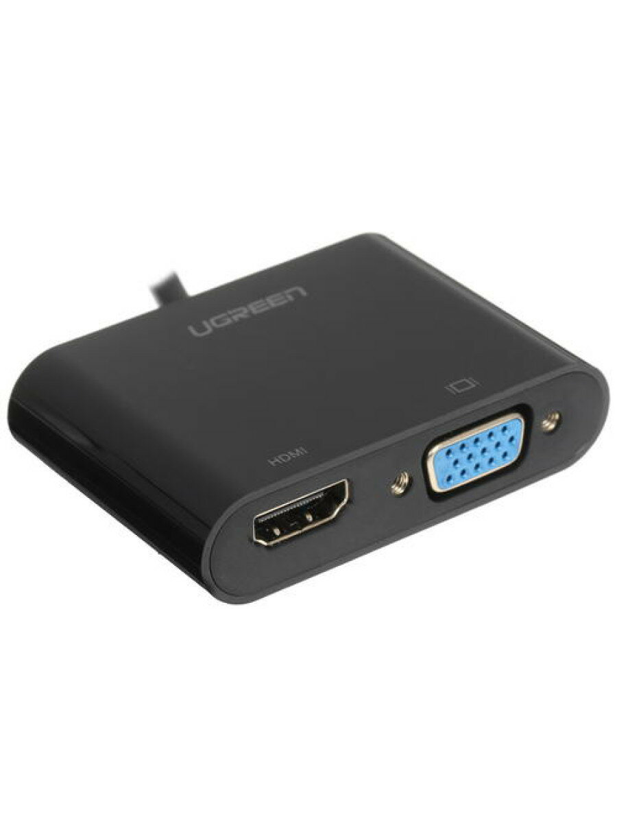 Переходник однонаправленный Ugreen HDMI - VGA/HDMI+Jack 3.5, 0.3 м