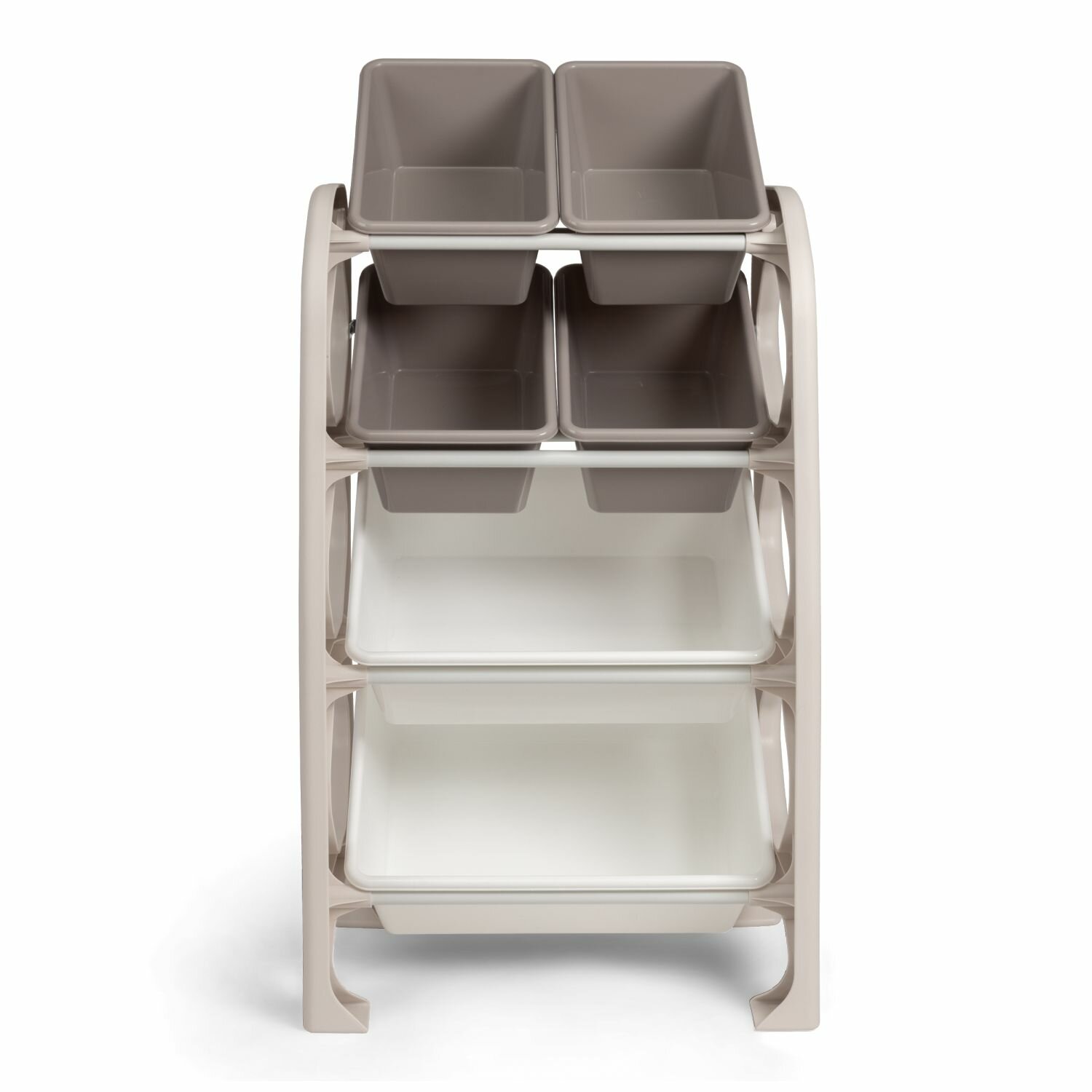 Стеллаж детский для хранения Kidwick МП SmartBox S, пластик, белый-2Б, т. серый-4М