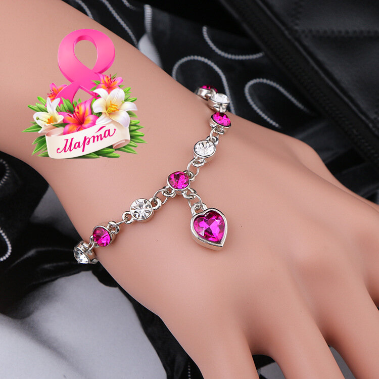 Браслет-цепочка, горный хрусталь, кристалл, фианит