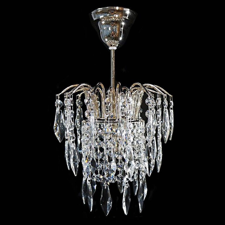 Люстра Гусь-Хрустальный Зима (Перо), хрусталь, Е27, 60 Вт, кол-во ламп: 1 шт, цвет арматуры: золотой