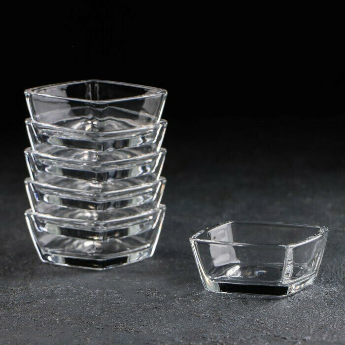 Набор соусников Tokyo, 6 шт, соусницы стекло, 6,6*6,6 см, прозрачные