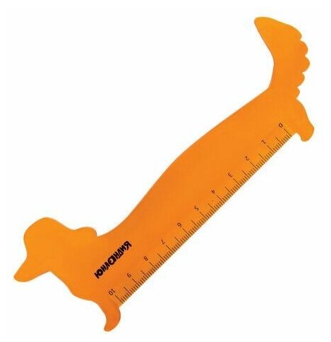 Линейка пластик 10 см юнландия "такса", фигурная, тонированная прозрачная, европодвес, 210731