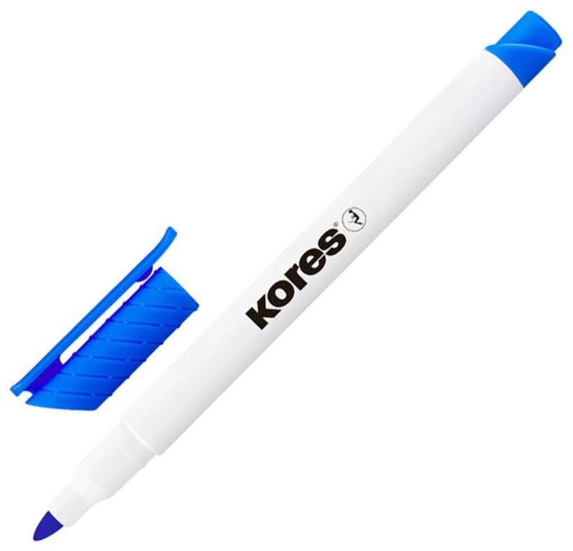 Маркер д/белых досок Kores, тонкий круглый наконечник, синий 22803 1536769