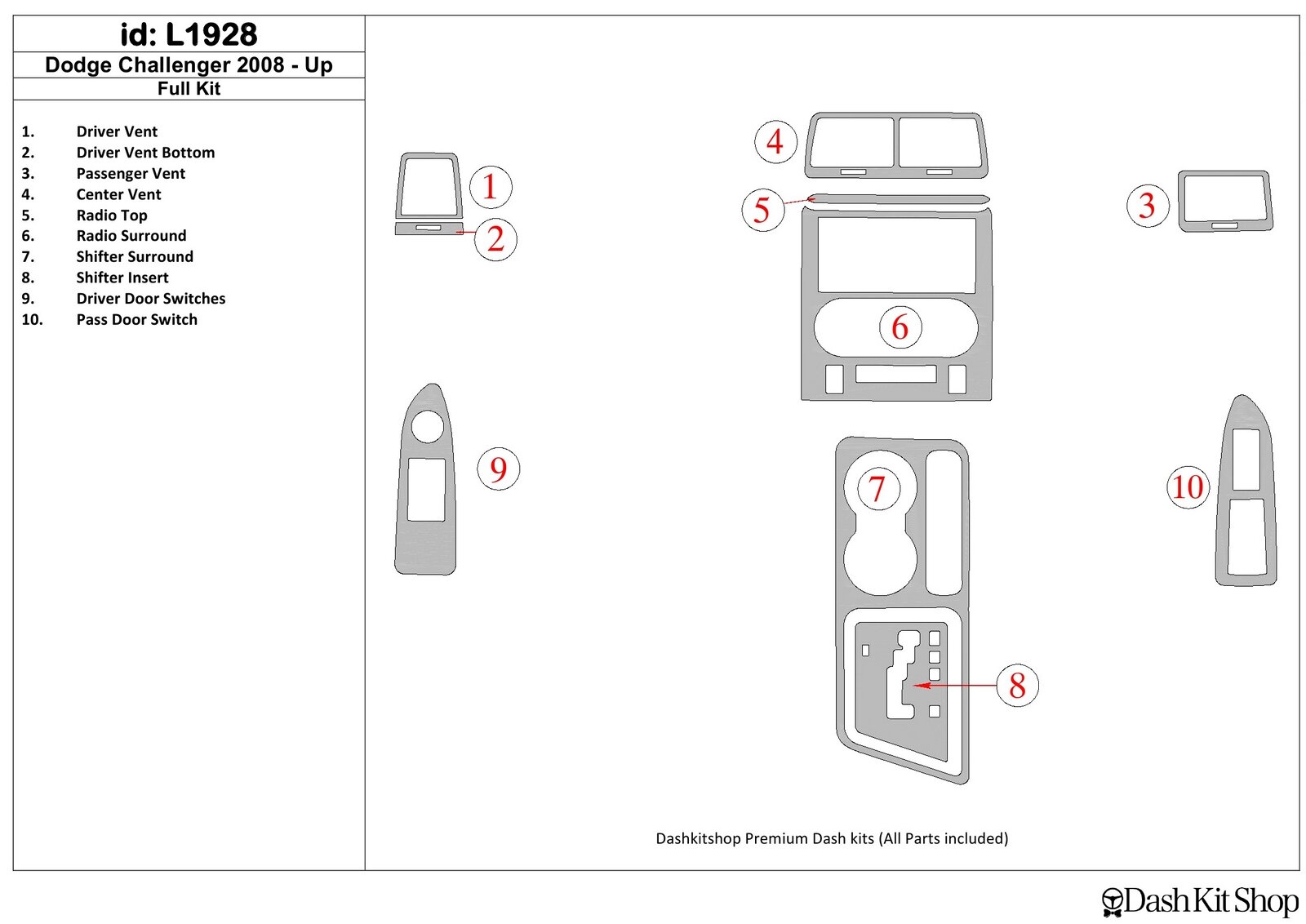 Накладки салона под дерево, карбон, алюминий для Hyundai Accent 2006-2011. Комплект L1927.
