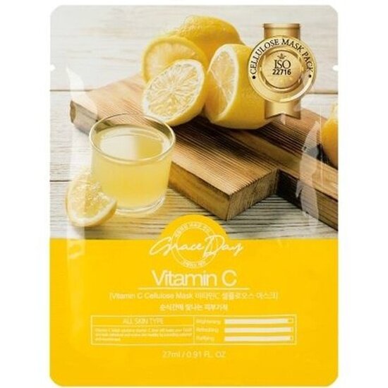 Тканевая маска для лица Grace Day с витамином С, 27 мл