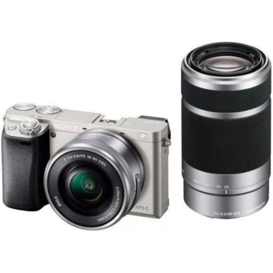 Цифровой фотоаппарат Sony A6400 d.kit 16-50mm + 55-210mm Silver