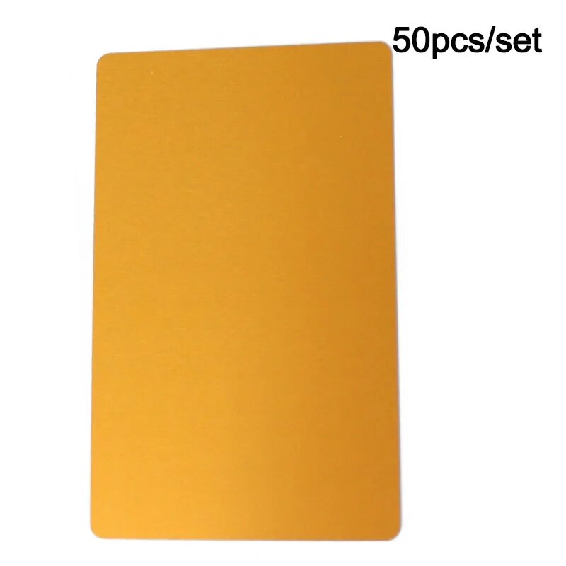 Металлические визитные карточки из алюминия, золотые, 50 шт Желтый, Matte gold