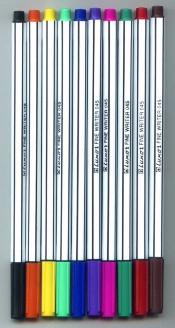 Набор цветных линеров Luxor, 10 штук