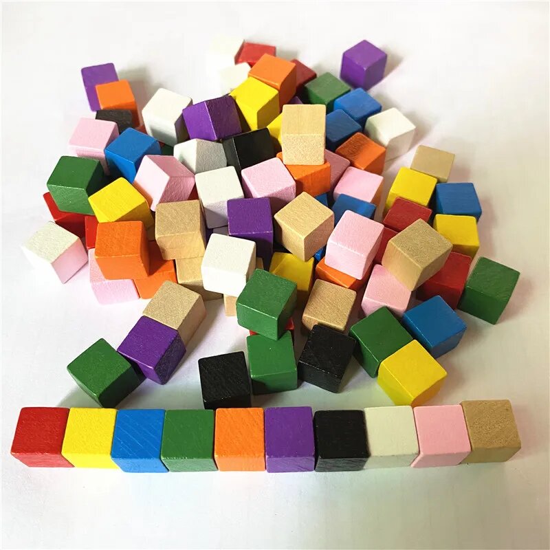 Деревянные кубики для настольных игр 50 шт
