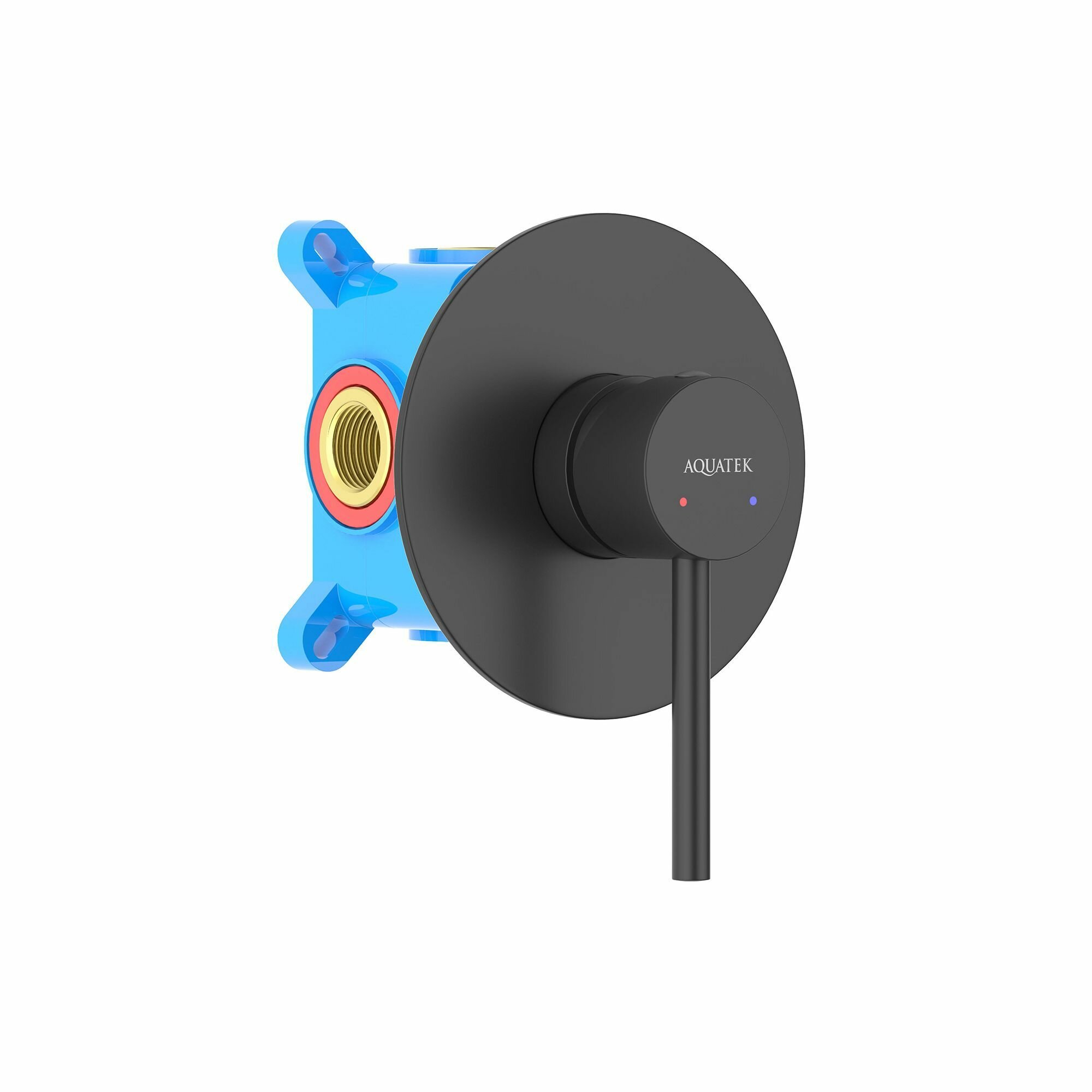 Смеситель для душа (внешняя и скрытая часть) AQUATEK, матовый черный AQ1366MB европа, Черный матовый