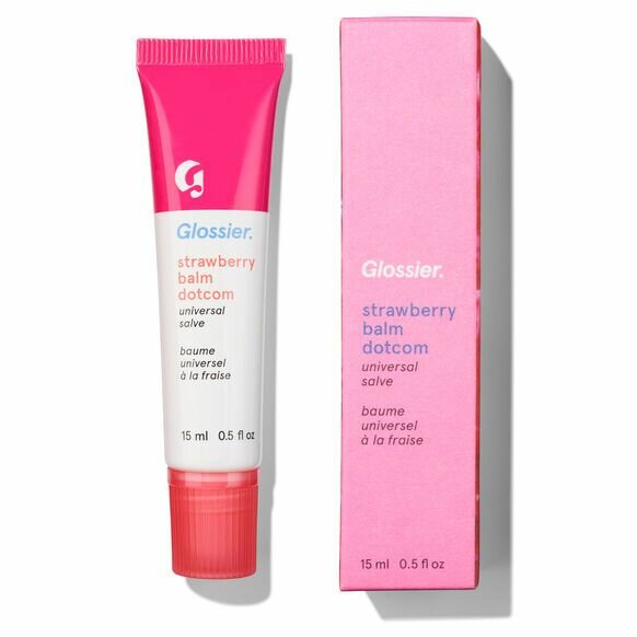 Glossier Блеск бальзам для губ Original Balm Dotcom Lip Balm, STRAWBERRY, 15 мл