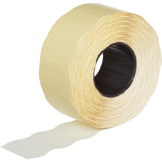 Этикет-лента Комус 26х16 белая волна 1000шт/рул 10рул/уп