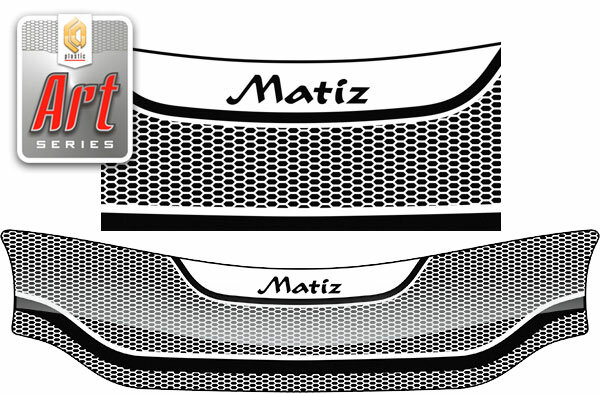 Дефлектор капота Daewoo Matiz 2000 2011 Серия "Art" белая САпластик