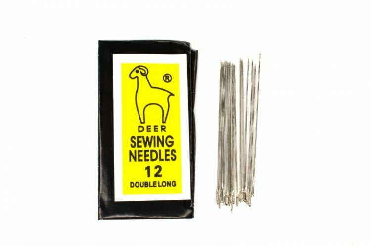 Иглы для бисера Sewing Needles, размер 12, диаметр 0,45мм, длина 40мм, отверстие 0,3мм, простое ушко, 1034-007, 25шт