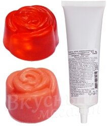 Краска Красная Ярко-розовая гелевая жидкая Топ продукт, 100 гр. (Набор из 4 шт.)