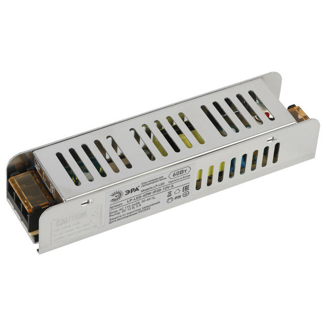 ЭРА Блок питания для светодиодной ленты 12В 60Вт IP20 5А металлический корпус