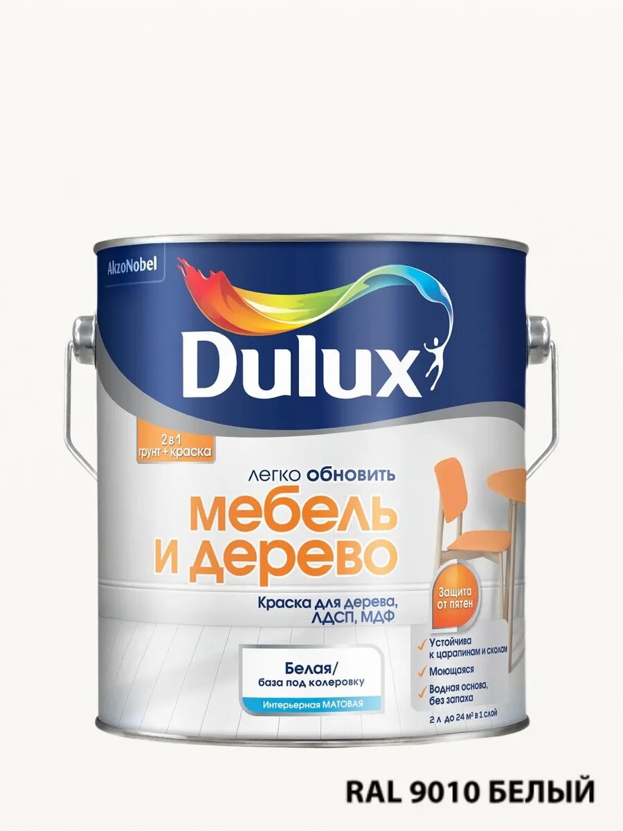 Краска легко обновить Мебель и Дерево 2л, RAL 9010