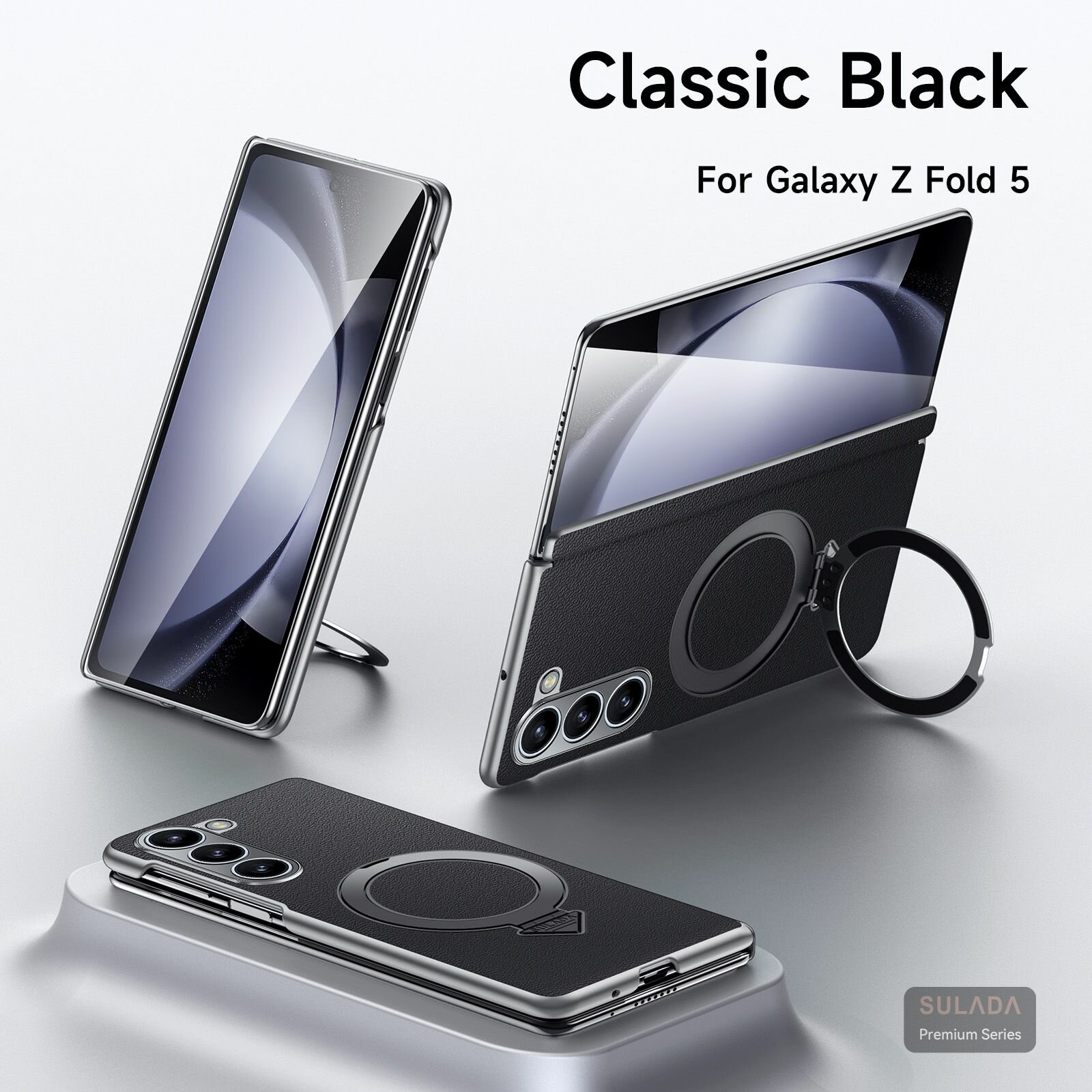 SULADA натуральной кожи Чехол для Samsung Galaxy Z Fold 5 ( самсунг Z Fold 5 ) MagSafe беспроводной зарядки , противоударный , Магнит кронштейн, роскошная текстура